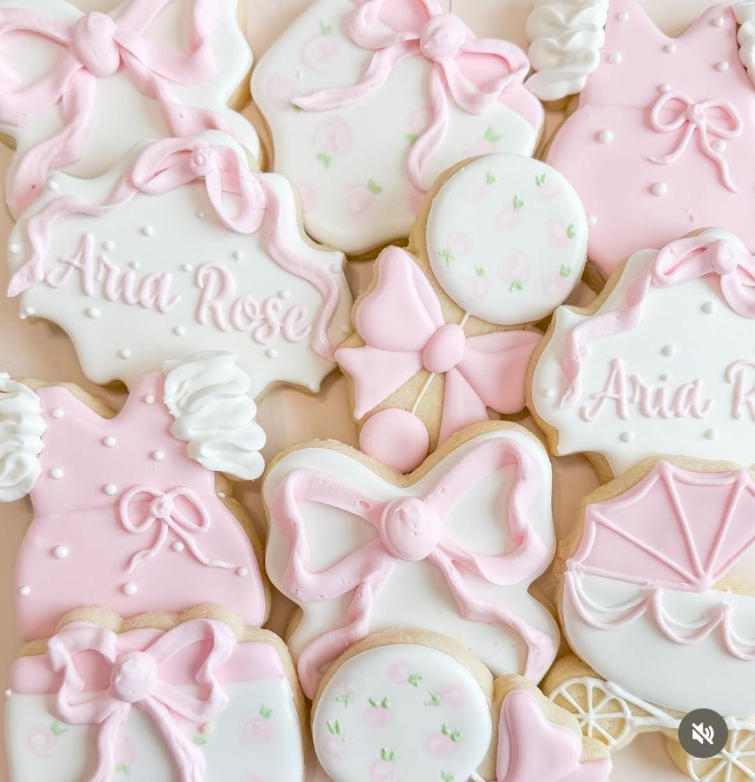 Coquette Bow Theme Baby Shower Cookies - Etsy