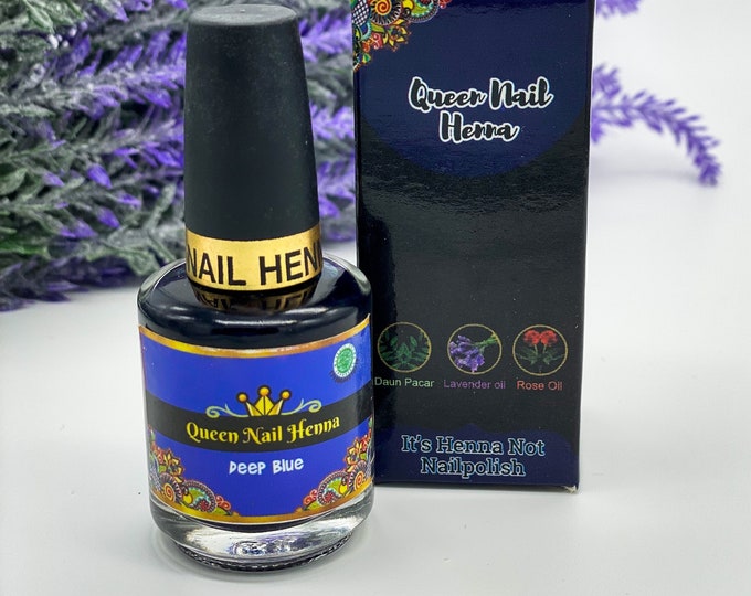 Queen Nail Henna Deep Blue Water Permeable Nail Stain Henna Nail Stain ...