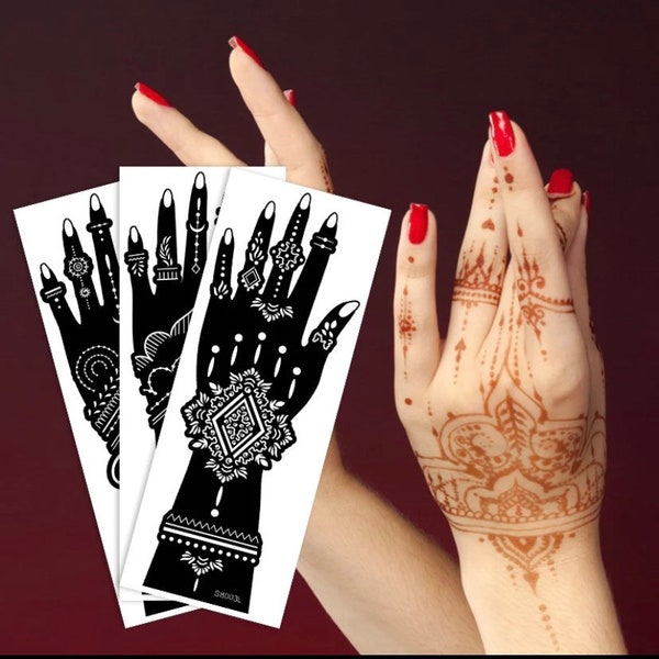 Mehndi Hand Stickers - Etsy