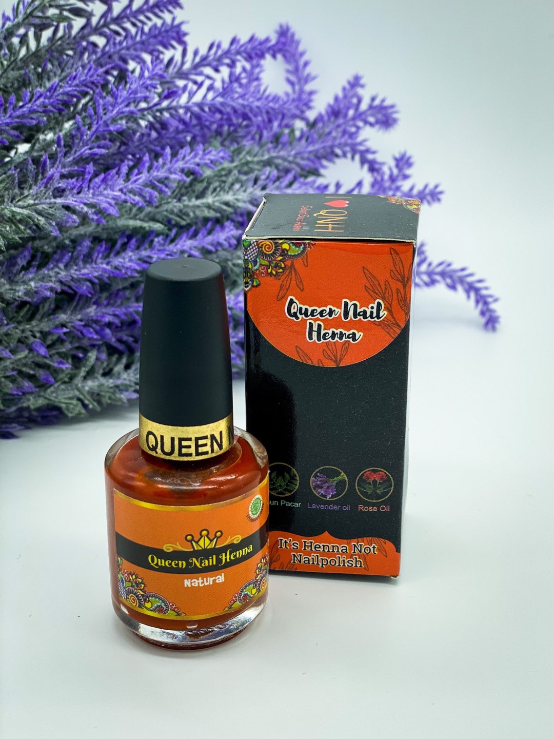 Queen Nail Henna Natural light Orange Water Permeable Nail Stain Henna ...