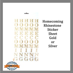 Homecoming Stickers Rhinestone Whole Sheet - 1" - Etsy