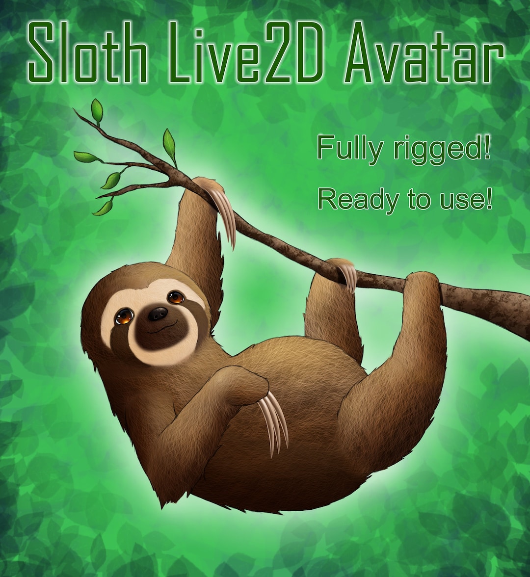 Sloth Live2d/vtube Avatar - Full Body/fully Rigged! - Etsy