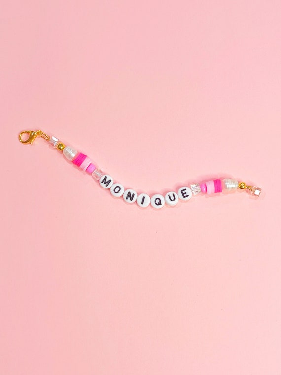 Custom Beaded Name Keychain Custom Keychain Monogram - Etsy