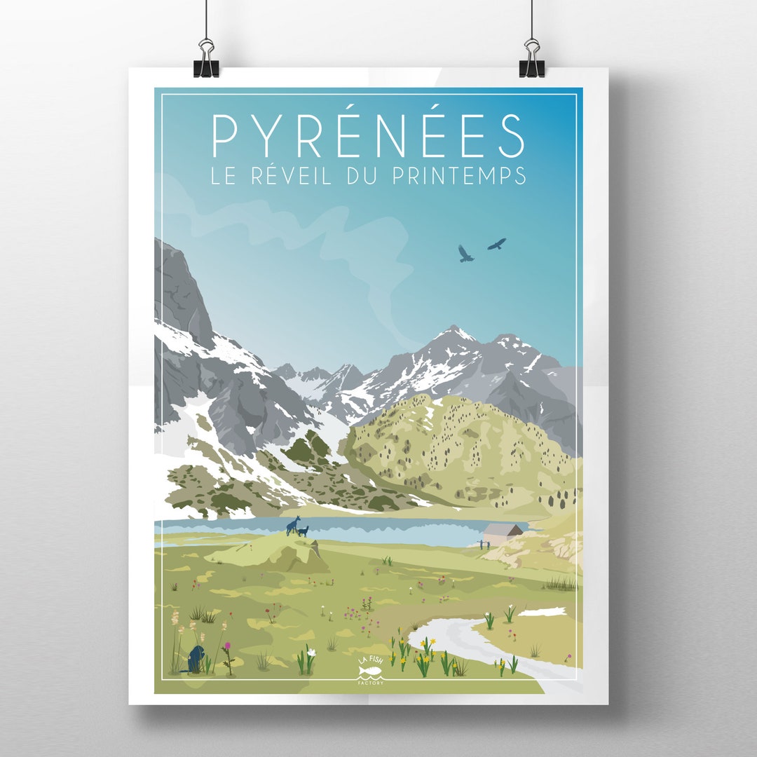 Affiche Pyrénées Le réveil du Printemps 40x30cm Poster déco intérieure ...
