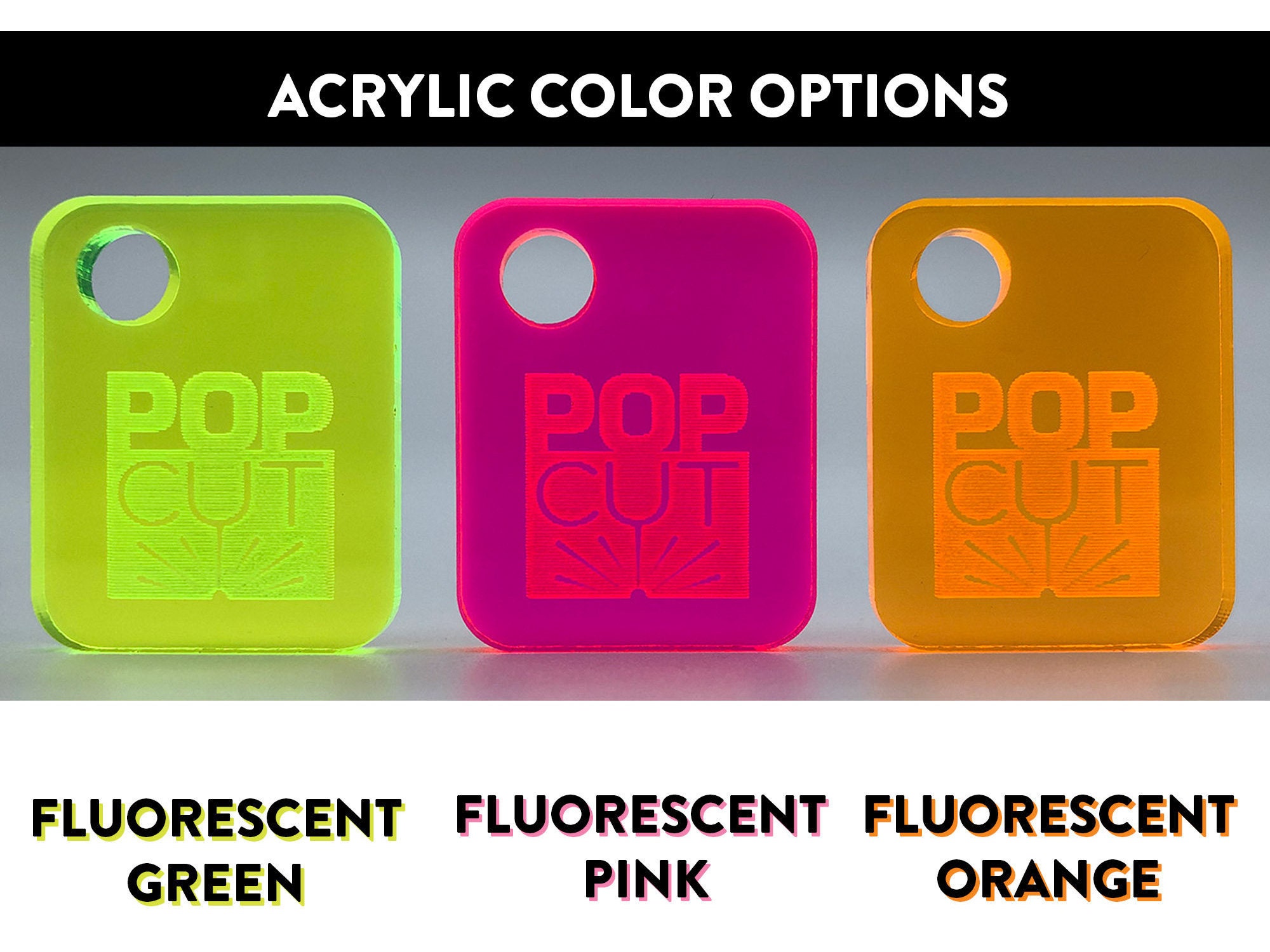 Personalized Fluorescent Keychain Words Hashtag Acrylic | Etsy