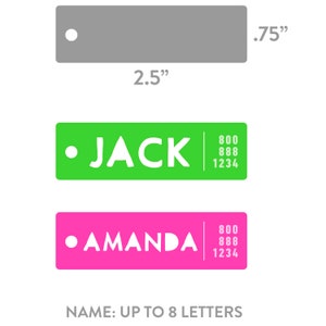 Custom Fluorescent Bag Tag - Keychain, Backpack, School, Sports ...