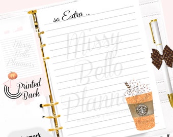 PRINTED Fall Notes Writing Paper Planner Insert Pages A5 - Etsy