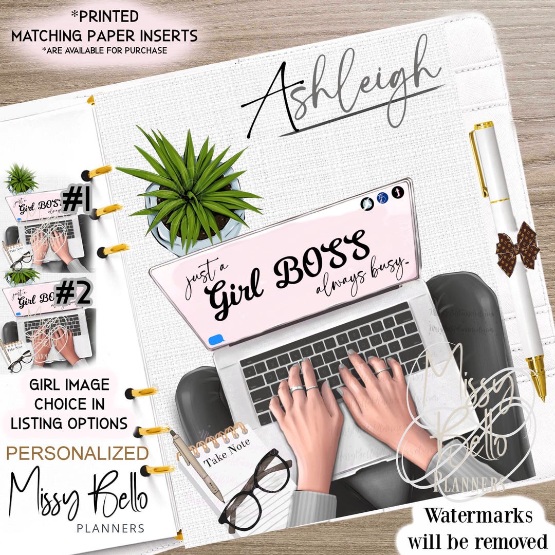 Personalized Girl Boss Insert for Your Planner, Fashion Dashboard or ...