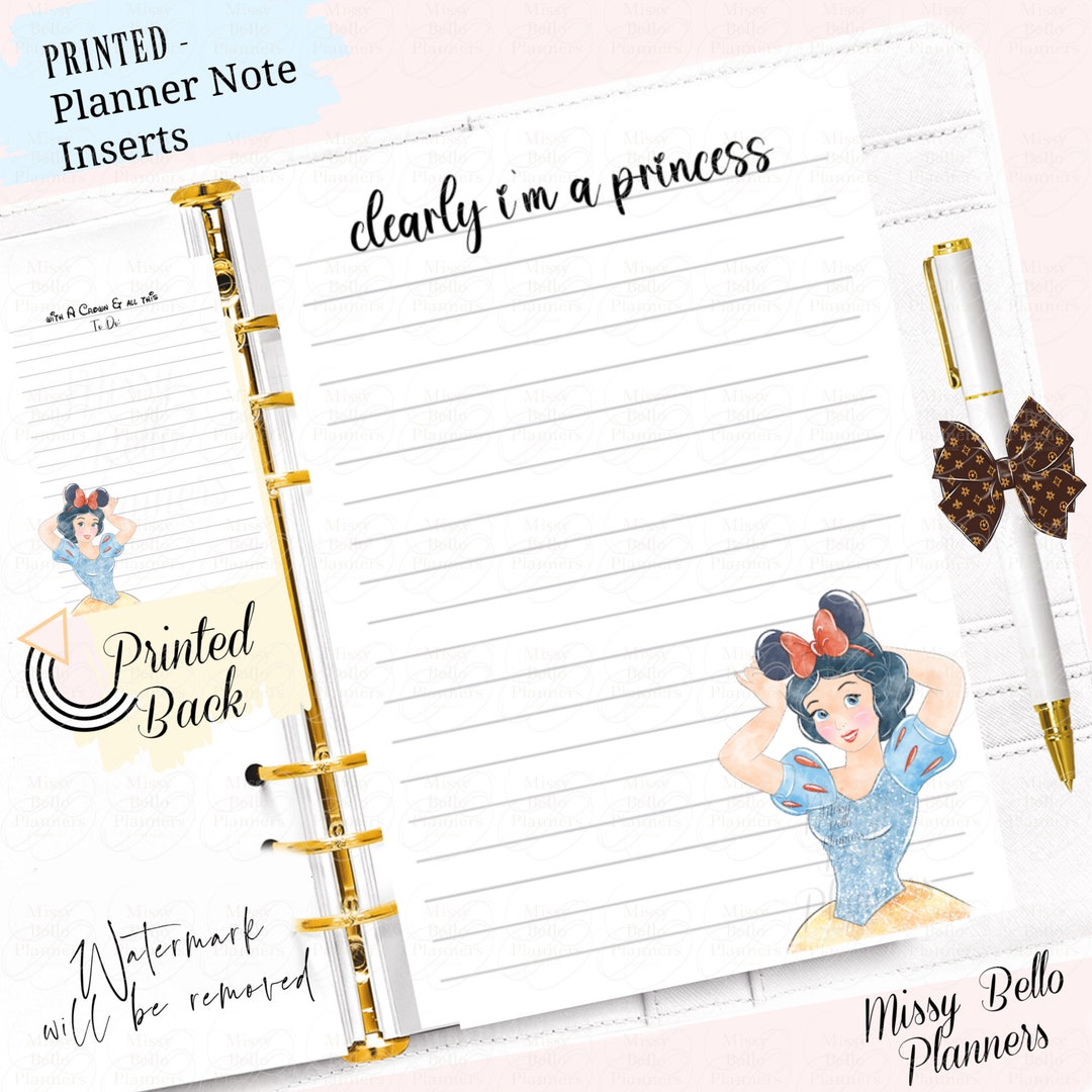 PRINTED Magical Princess Inspired Insert Pages for Your Planner, A5, A6 ...