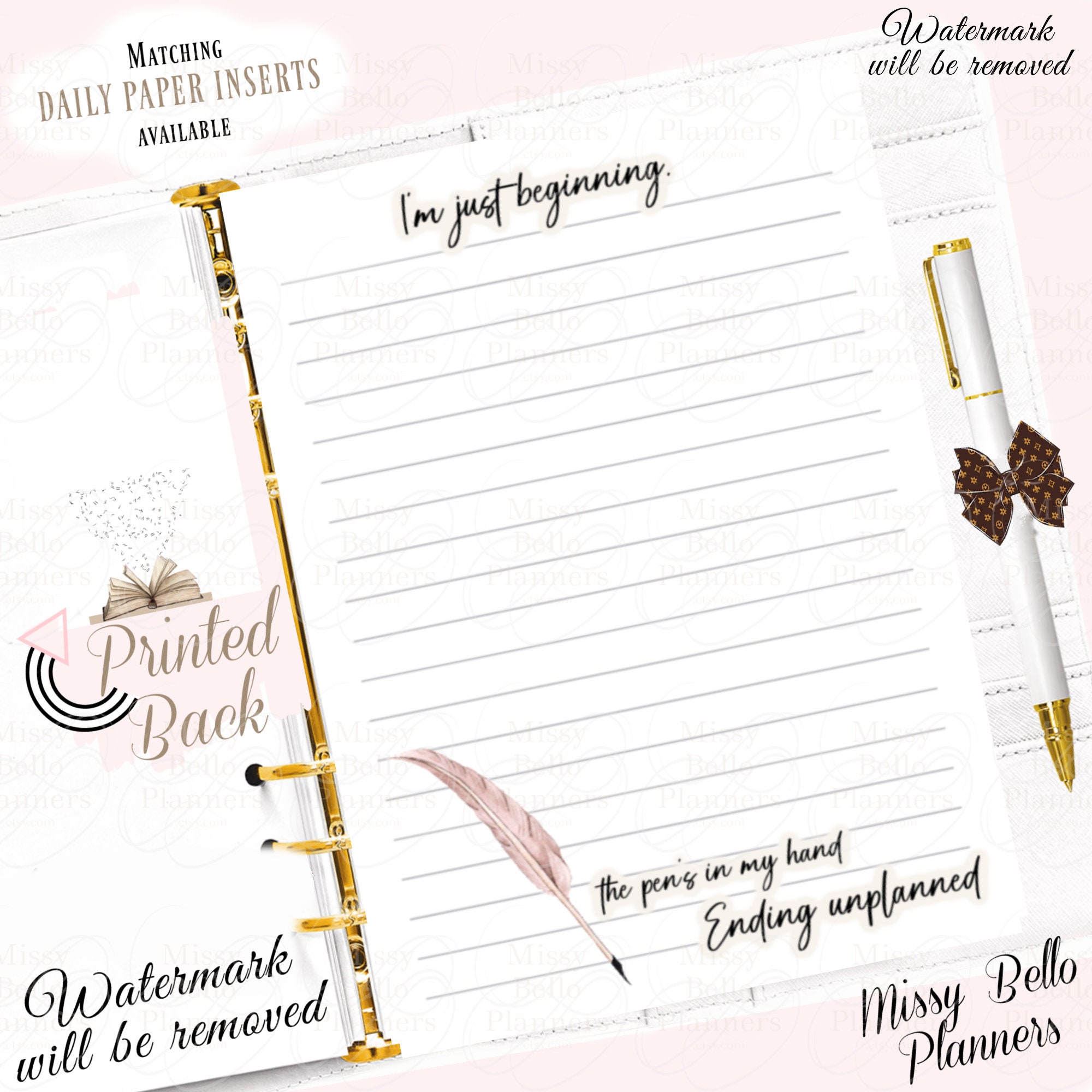 PRINTED Weekly Schedule Planner Insert Pages for Your A5, A6, MM, PM ...