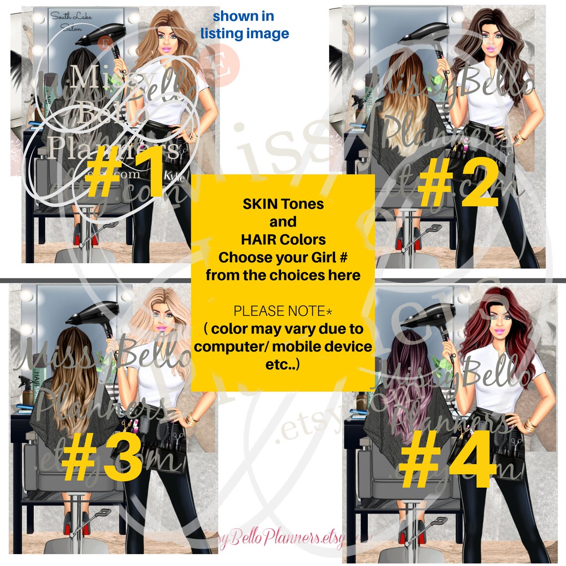 Salon Hair Stylist Schedule Planner Dashboard or Cover for - Etsy