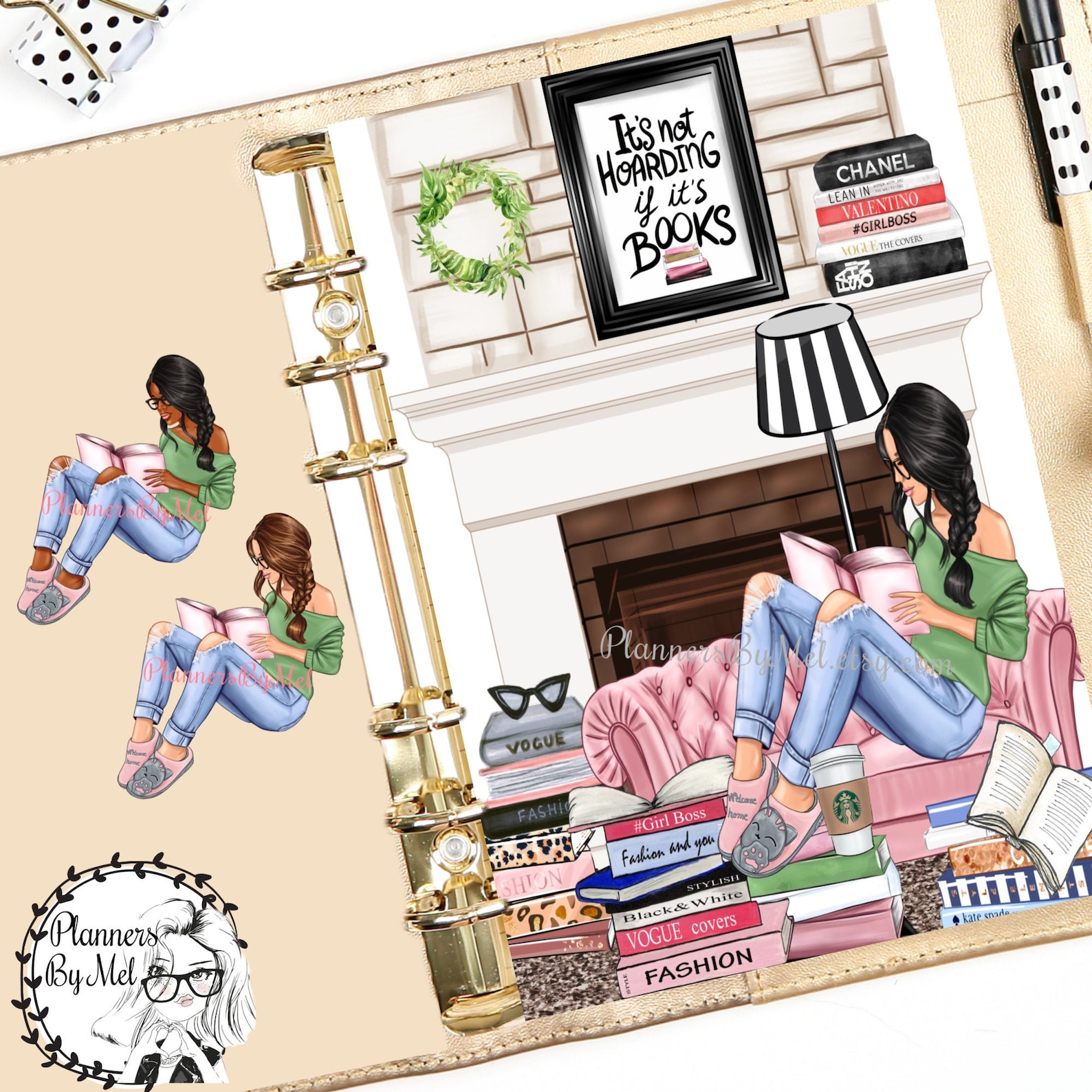 Bookworm Planner Dashboard for Your PM MM GM Agenda Planner - Etsy