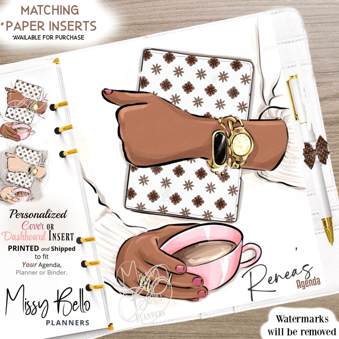 Personalized Black Girl Planner Boss Agenda Insert Dashboard or Cover ...