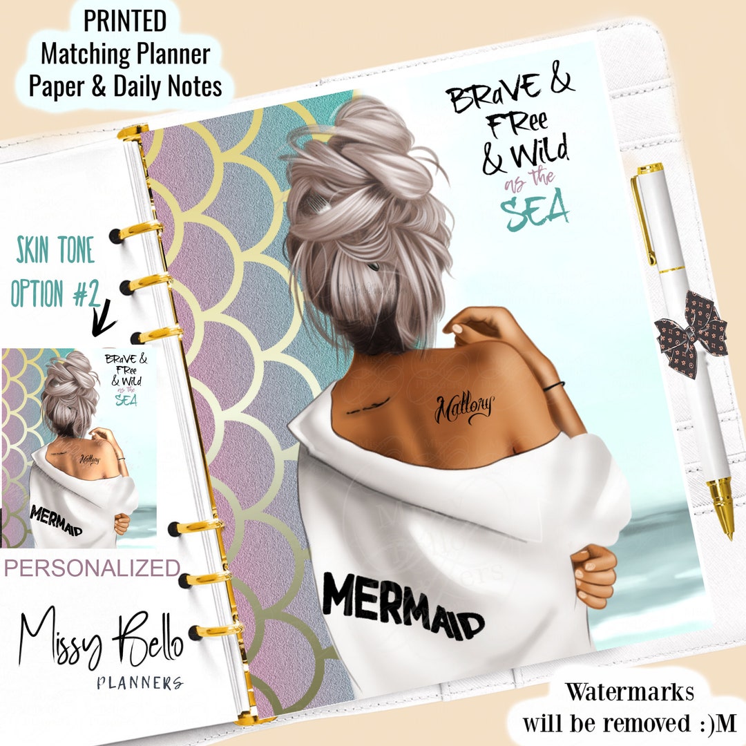 Printed Mermaid Planner Dashboard Insert for Your PM, MM, GM, Agenda ...