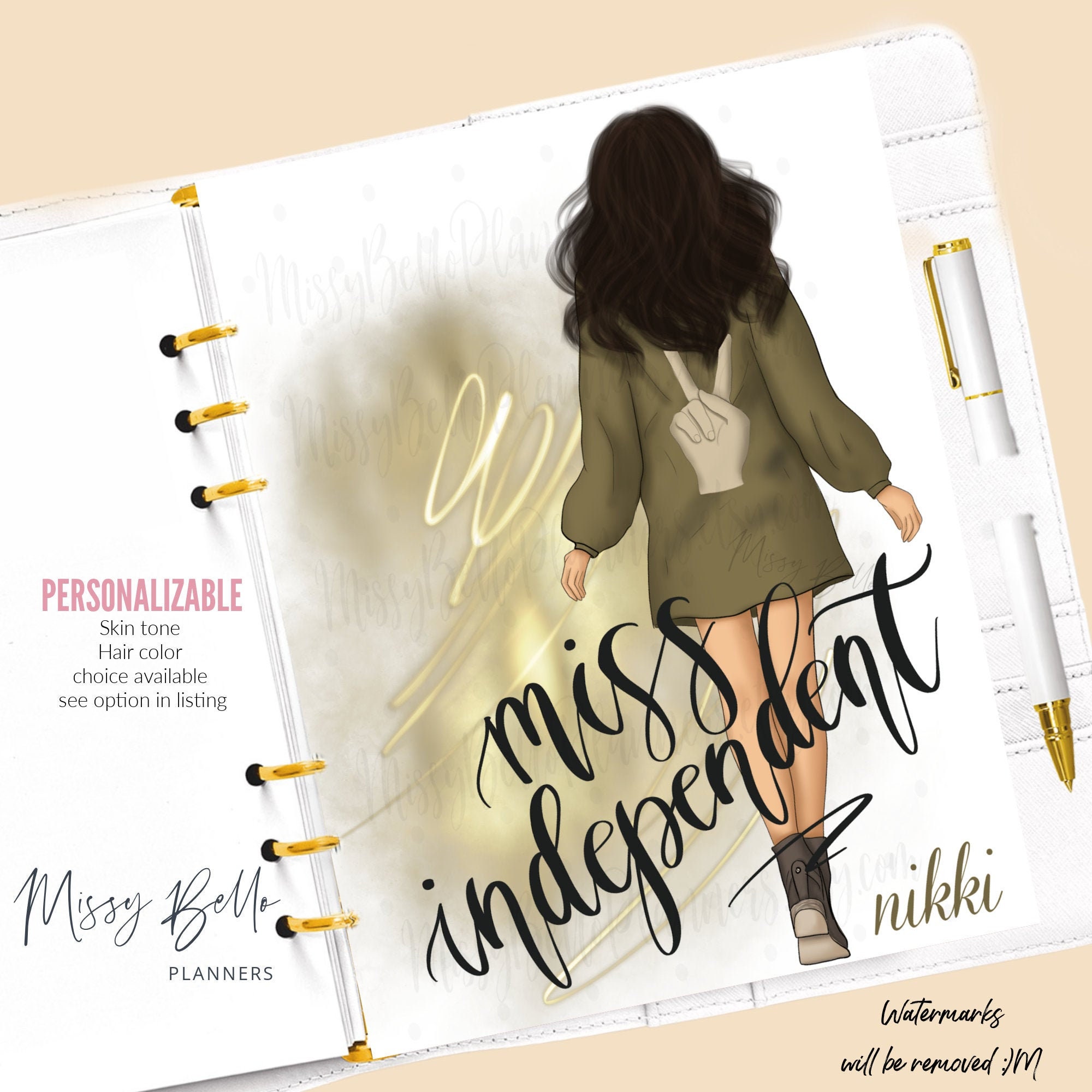 Woman Independent Boss Planner Dashboard Insert PM MM - Etsy