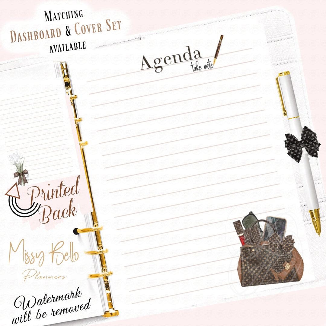 PRINTED Fashion Agenda Boss Babe Note Paper Insert Pages for Your A5 ...