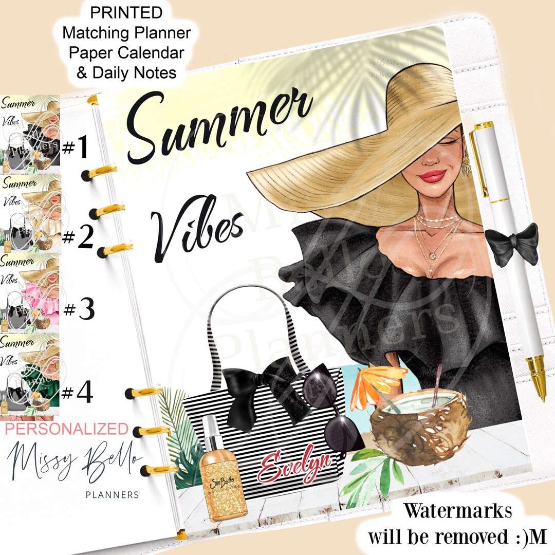 Summer Girl Vibes Planner Dashboard Insert or Cover Set for Your PM MM ...