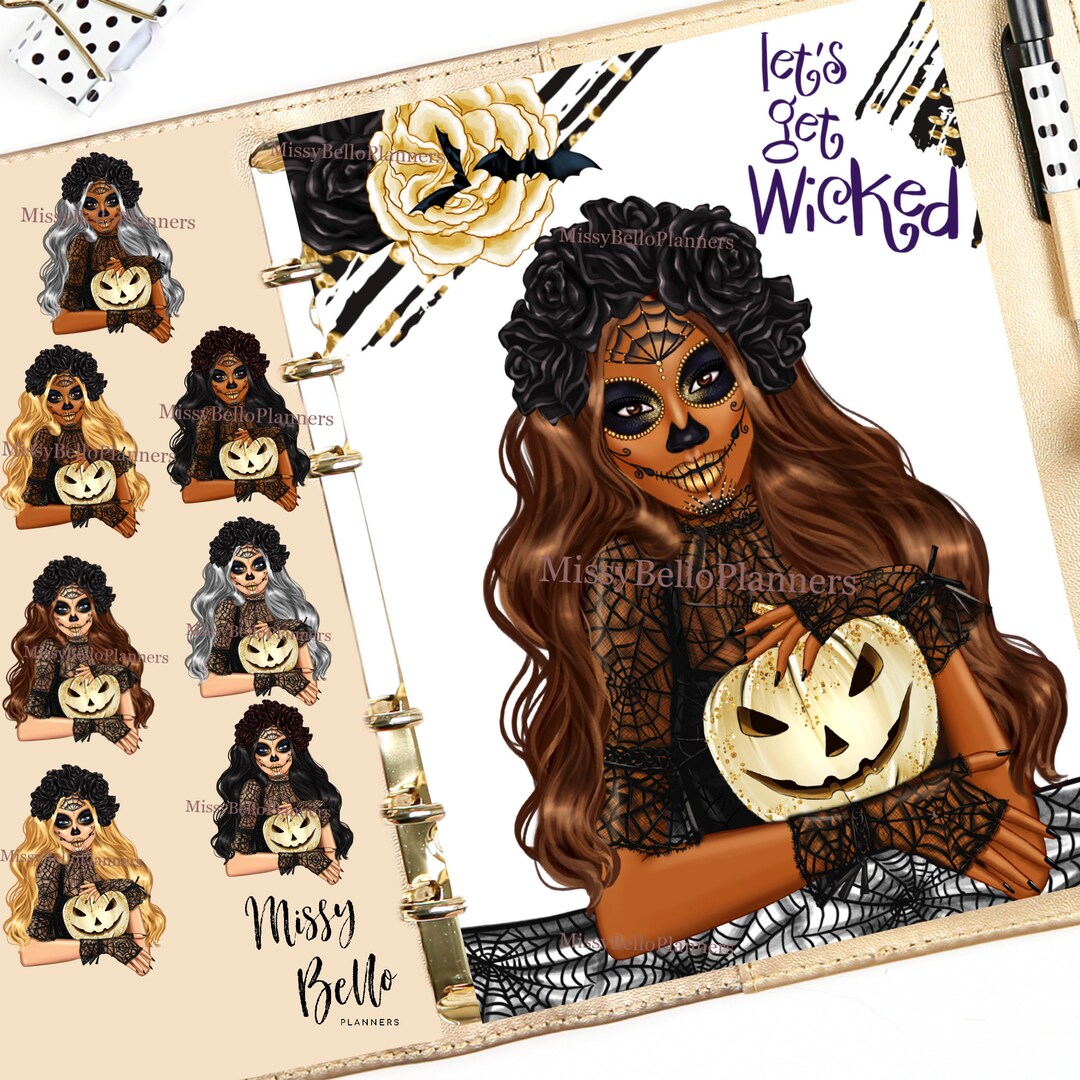 Sugar Skull Fall Planner Dashboard Insert /cover Set for Your PM MM GM ...