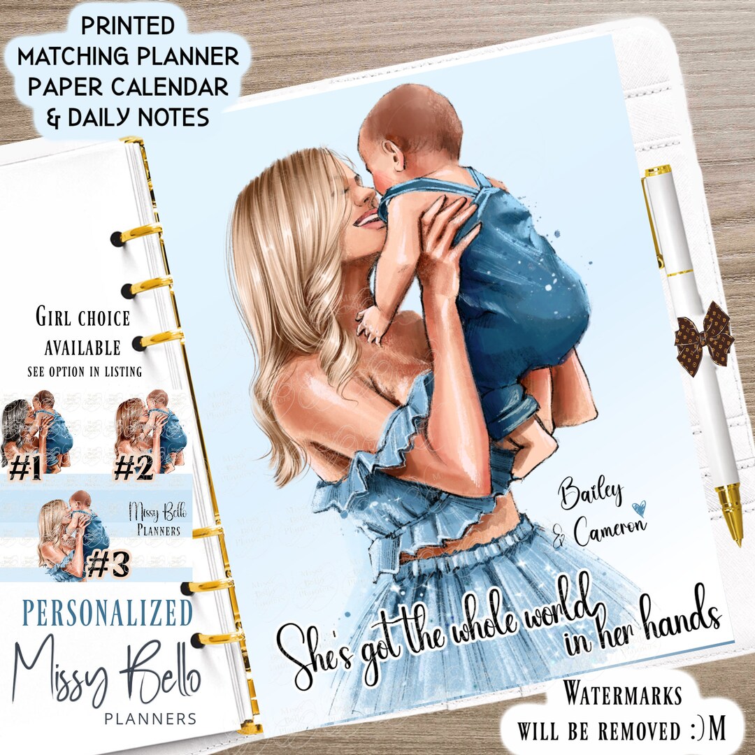 Personalized Baby Boy Mom Planner Insert Dashboard or Cover Set for ...