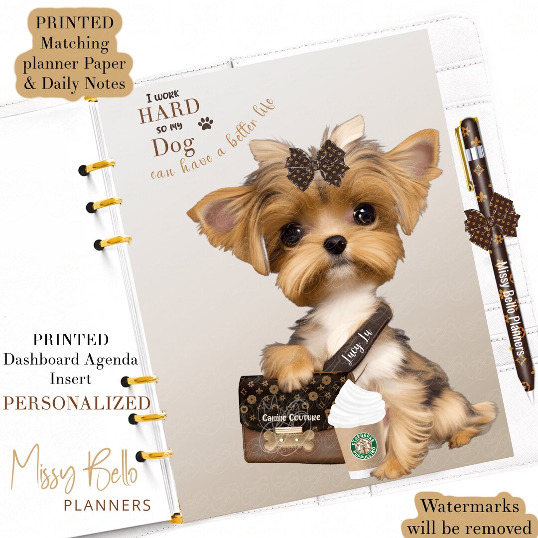 Dog Mom Fashion Agenda Planner Insert Dashboard or Cover Set for Your ...