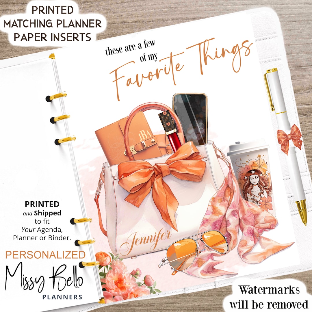 Fashion Style Agenda Planner Insert Dashboard or Cover Set for Your ...