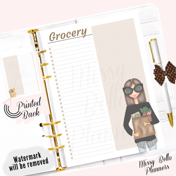 PRINTED Grocery List Note Paper Refills for Your Planner or - Etsy