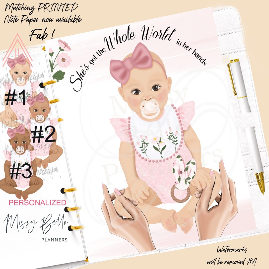 New Mom Baby Girl Planner Dashboard Insert /cover for PM MM Agenda ...