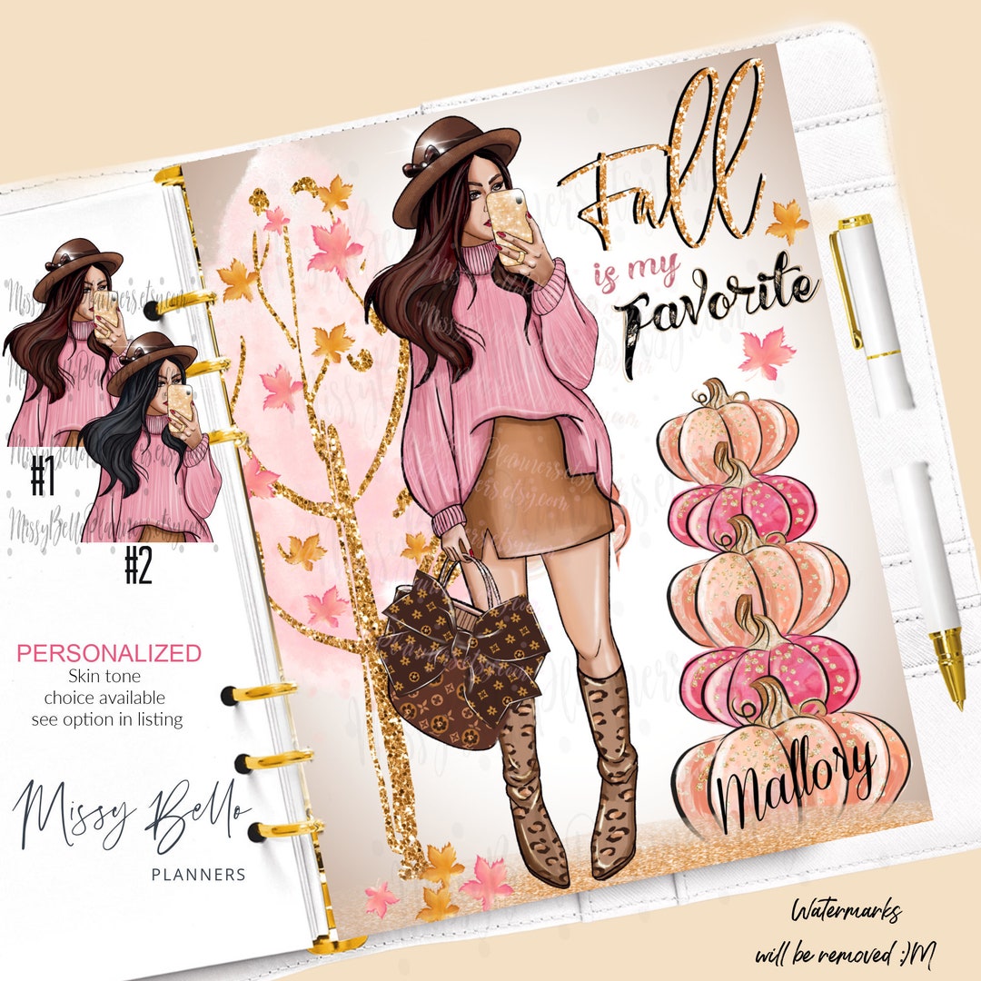 PRINTED Fall Girl Fashion Planner Dashboard Insert/ Cover Set for Your ...