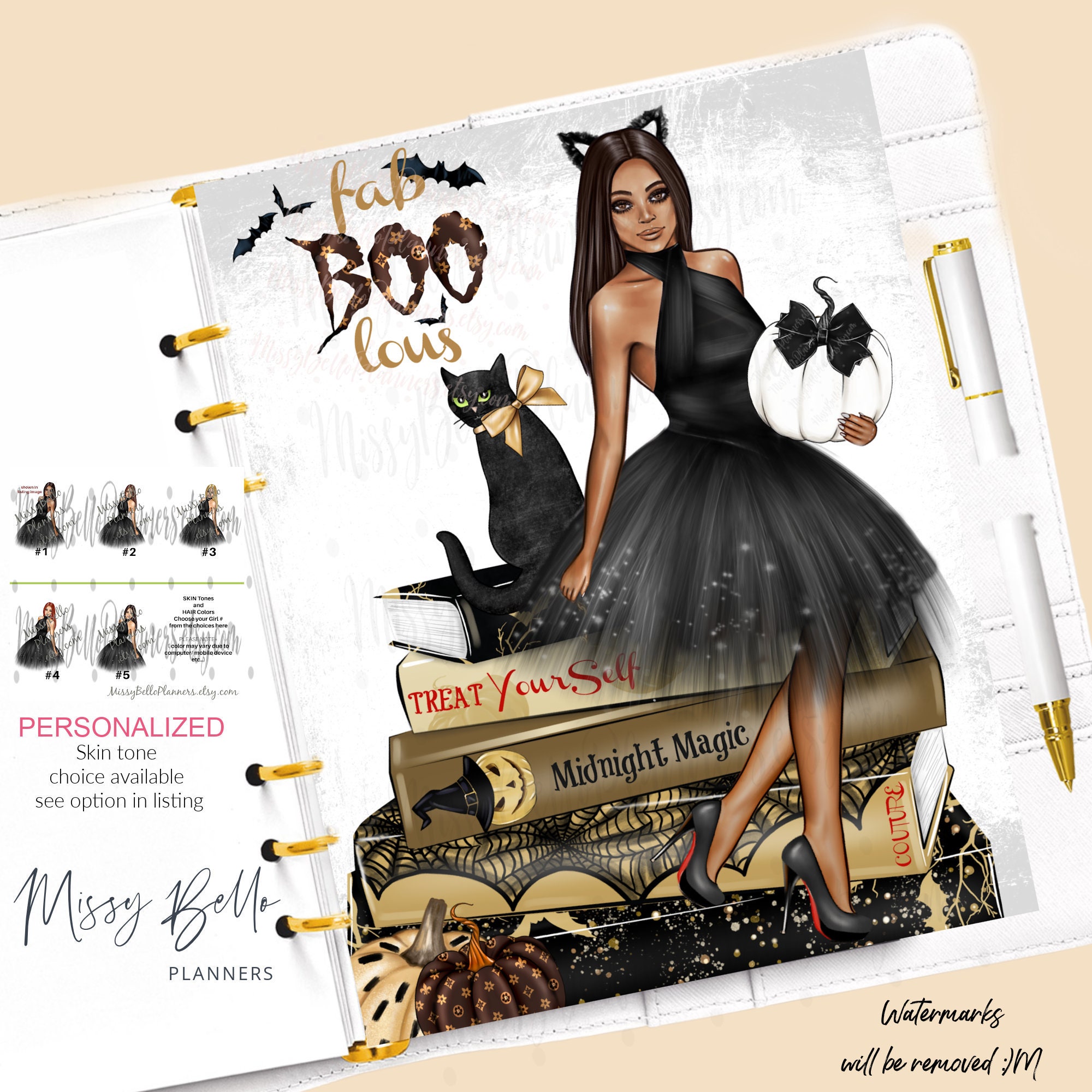 A5 Dashboard Personal Planner Fall Girl Fashion Planner Dashboard ...