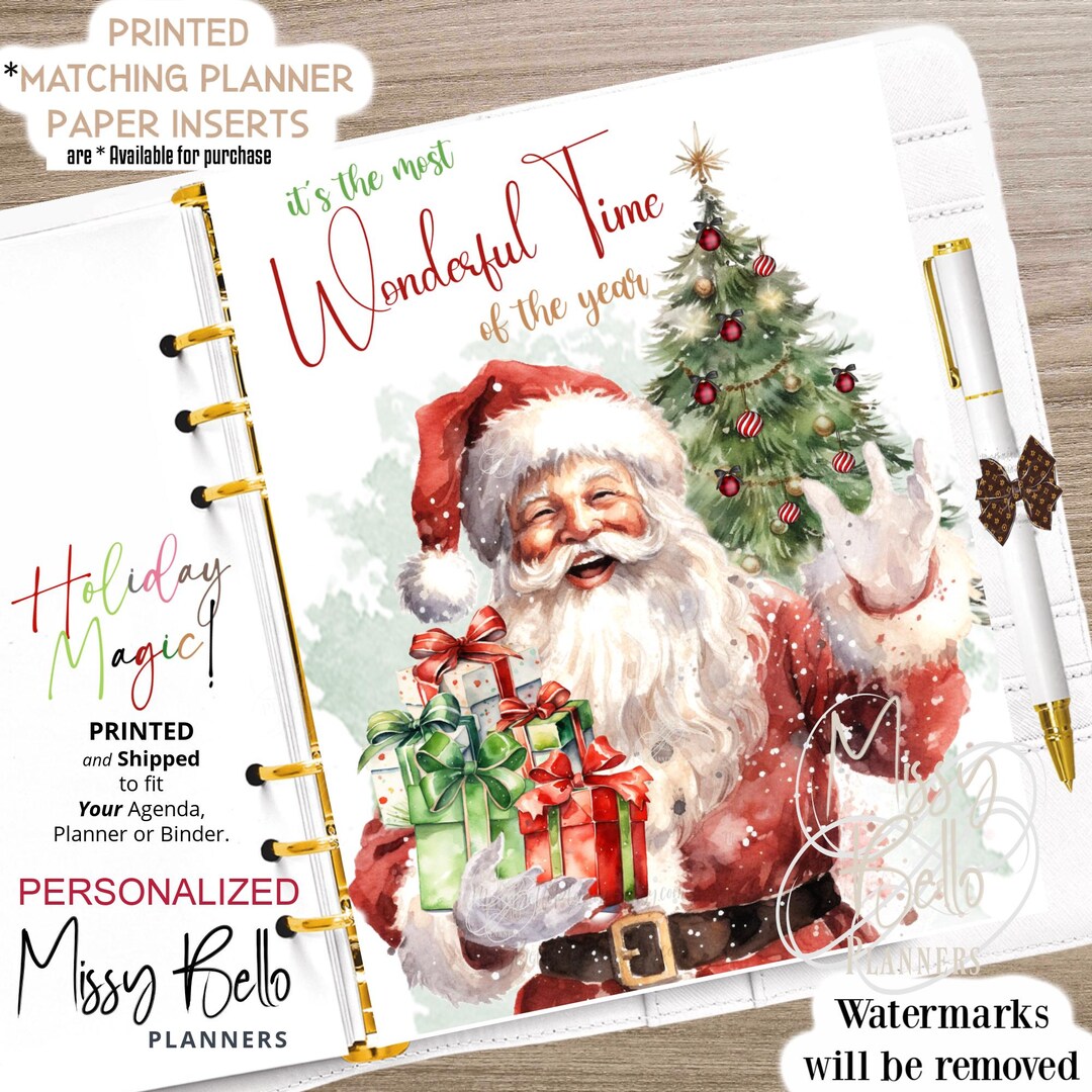 Christmas Santa Planner, Agenda Dashboard Insert or Cover Set for Your ...