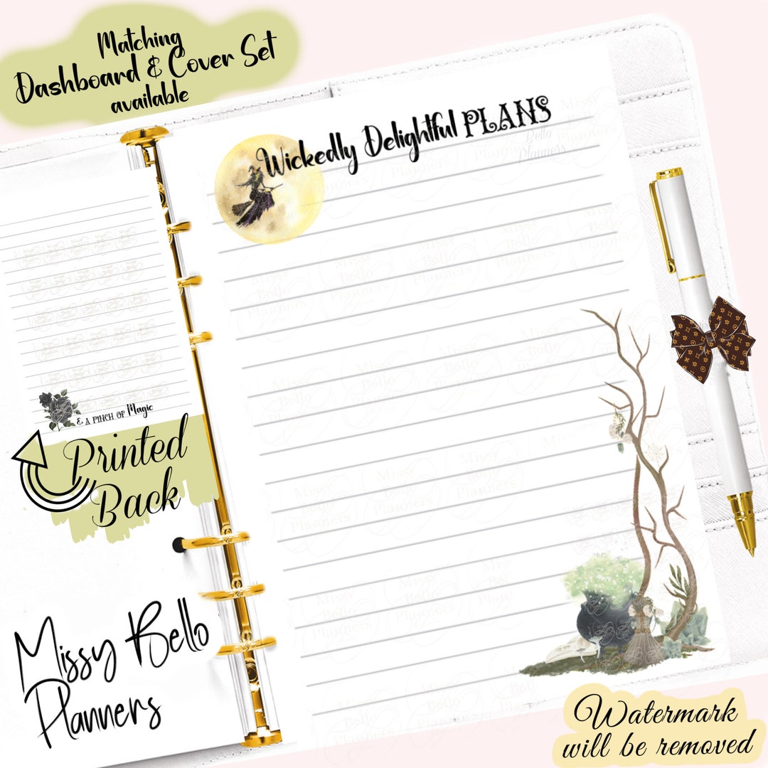 PRINTED Fall Halloween Insert Pages for Your Planner, A5, A6, MM, PM ...