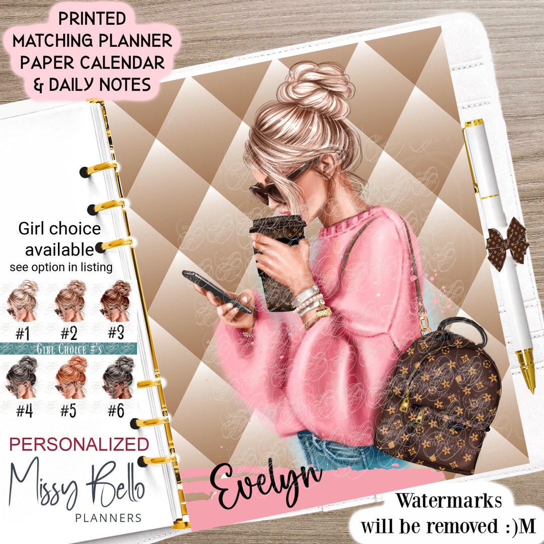 Fashion Style Girl Agenda Insert Dashboard or Cover Set for Your ...