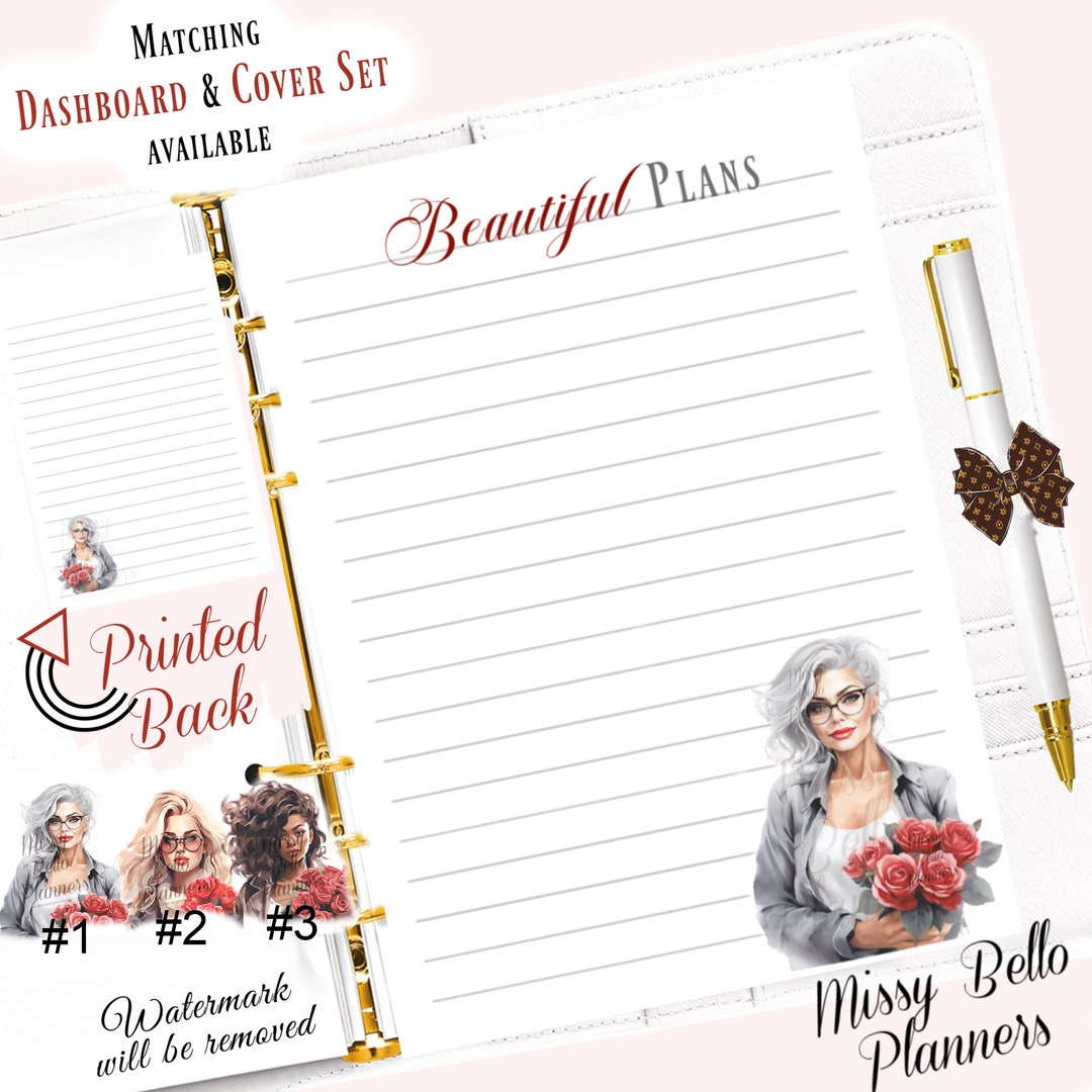 PRINTED Planner Girl, Self-love , Planner Note Paper Insert Pages for ...