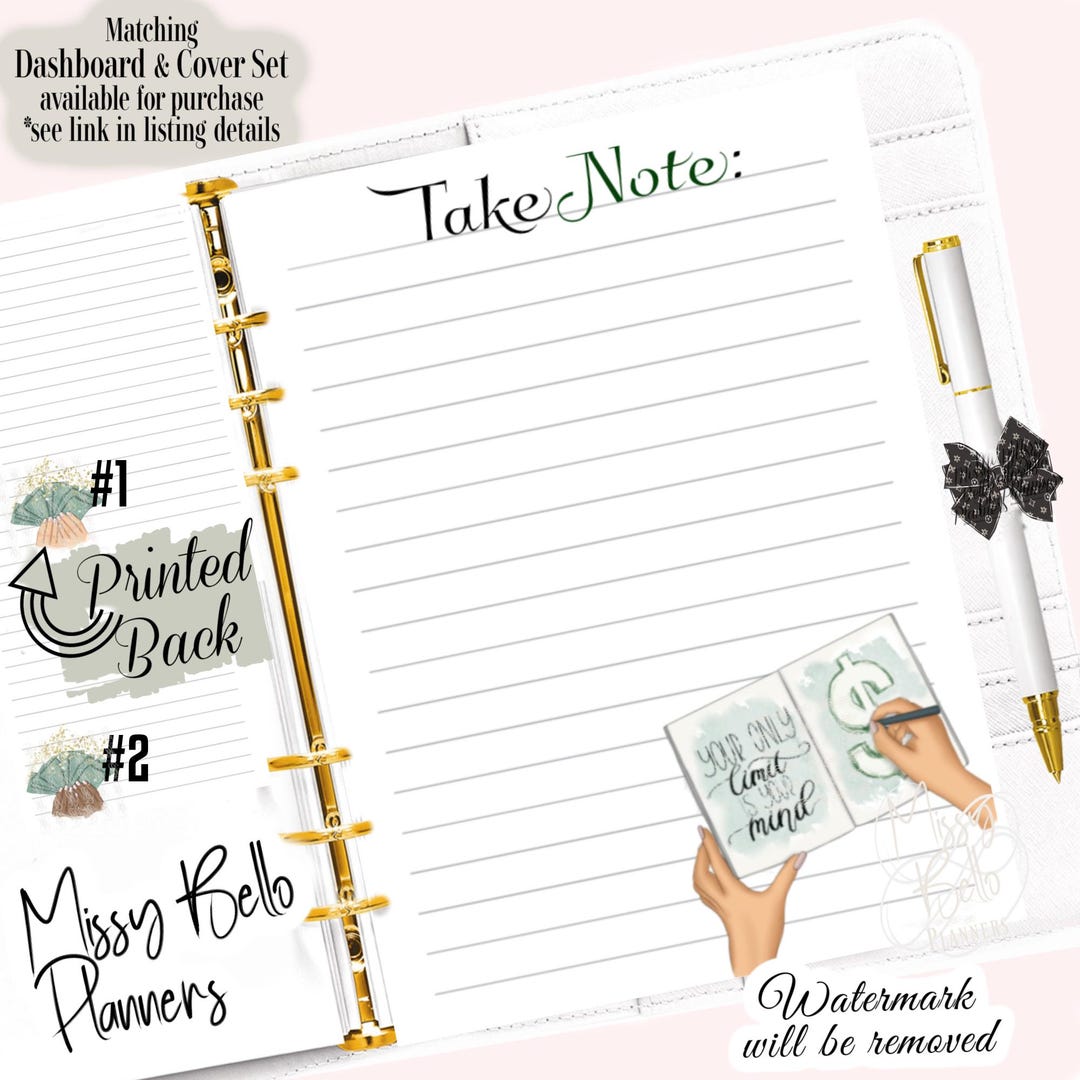 PRINTED Daily Note Paper, Planner Insert Pages for Your A5, A6, MM, PM ...