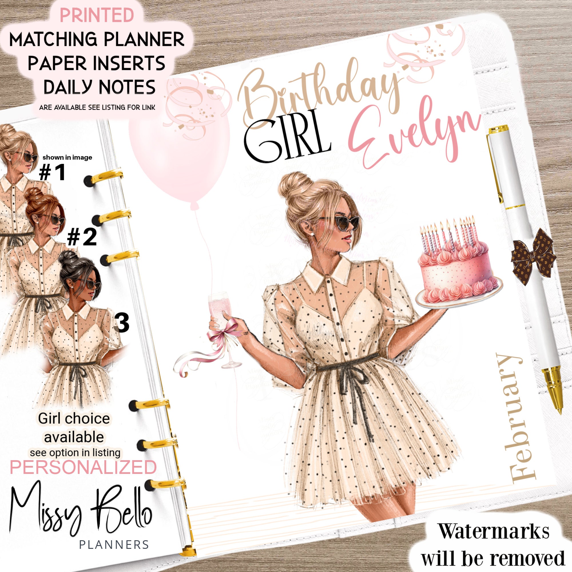 Birthday Girl Planner Insert Boss Babe Dashboard INSERT 0R Cover Set ...