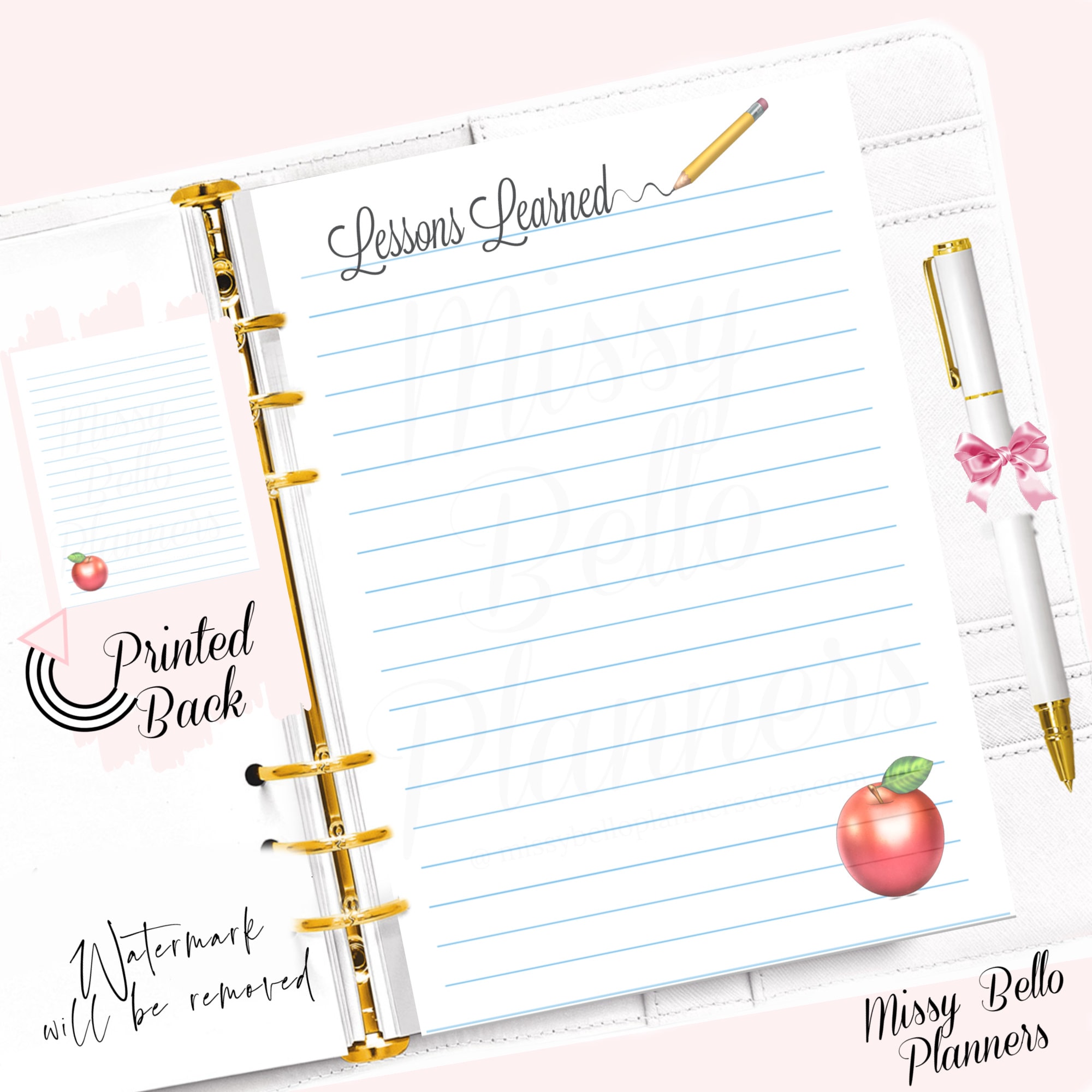 Teacher Plan Paper PRINTED Planner Inserts Pages | A5 | Personal Size ...