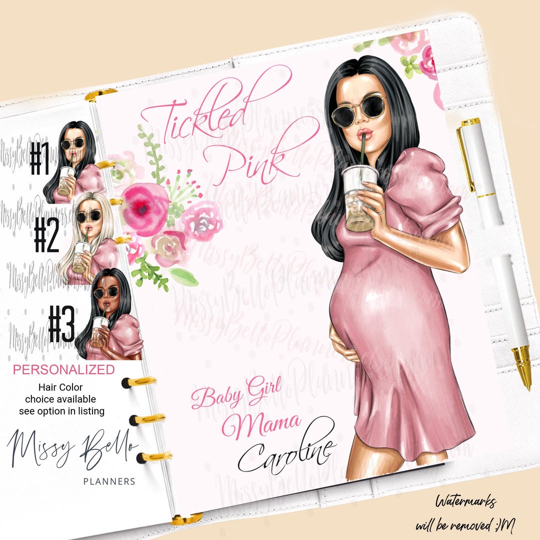New Mom Baby Girl Pink Planner Dashboard Insert / Cover for PM MM GM ...