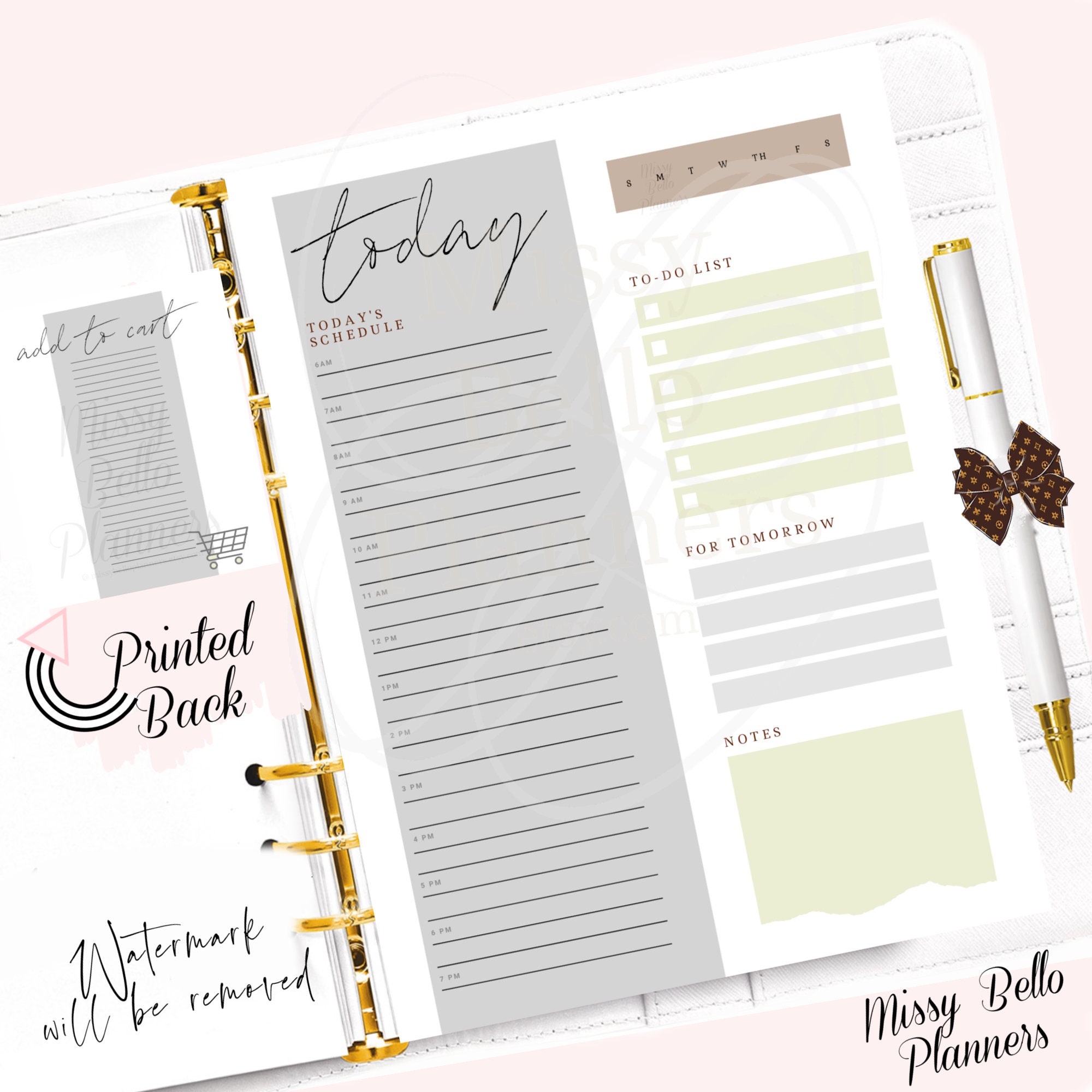 PRINTED Daily Schedule Planner Insert Pages for Your A5, A6, MM, PM ...