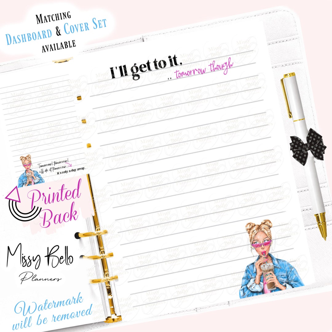 PRINTED Anxiety Adhd Note Paper Insert Pages for Your Planner, A5, A6 ...