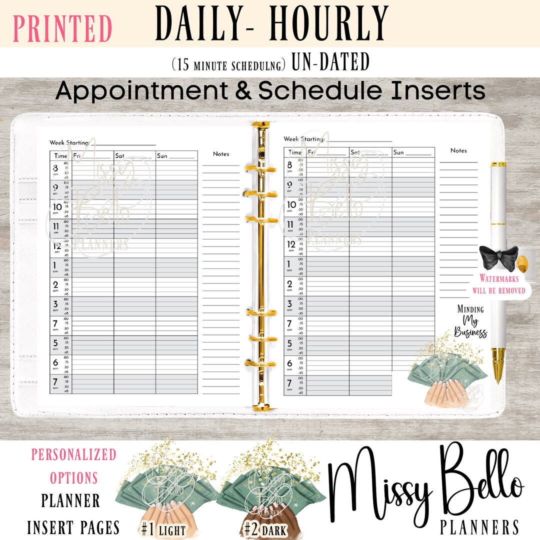 Girl Boss Mindful, Daily, Hourly Appointment Schedule PRINTED Planner ...