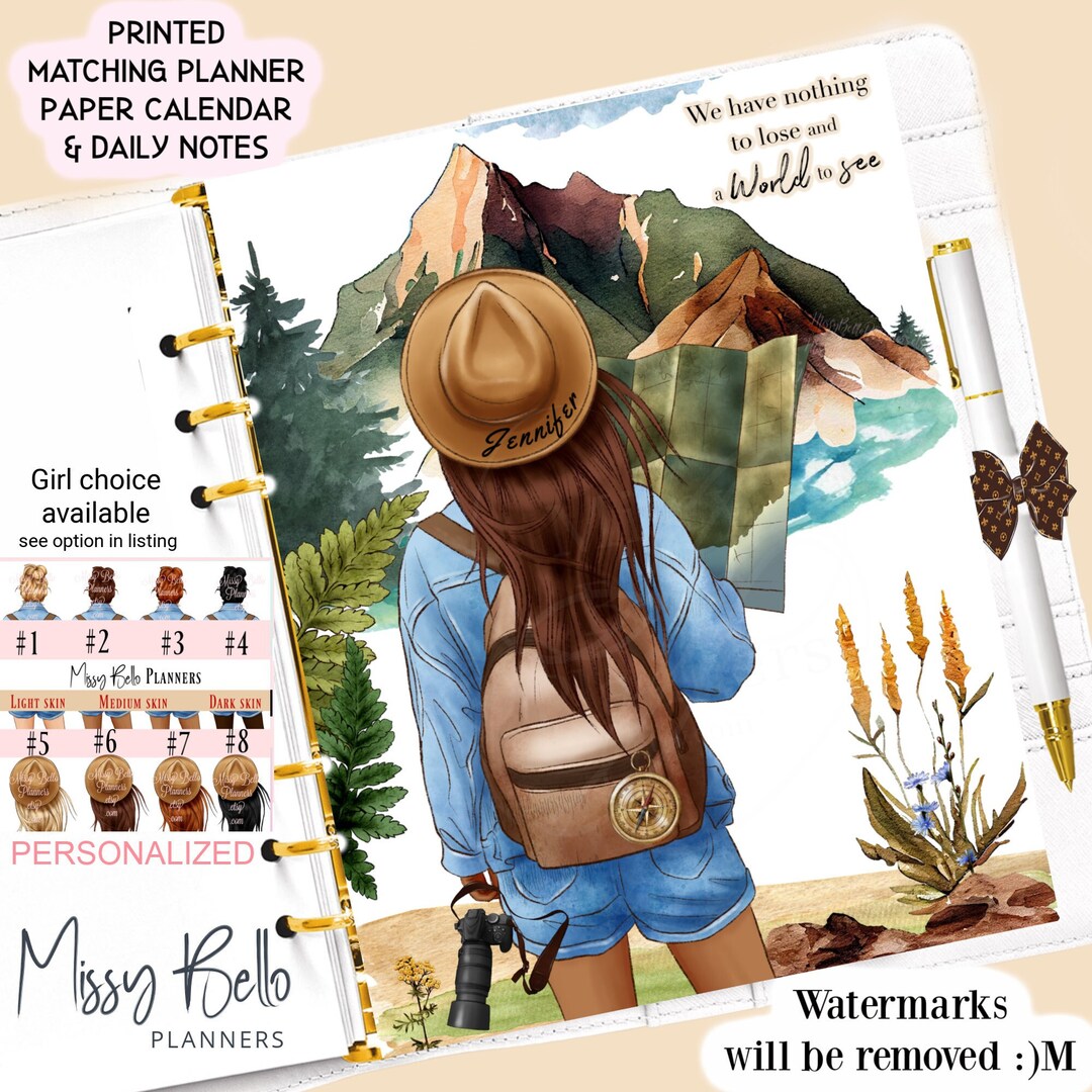 Wanderlust Travel Printed Planner Dashboard Insert or Cover Set for ...