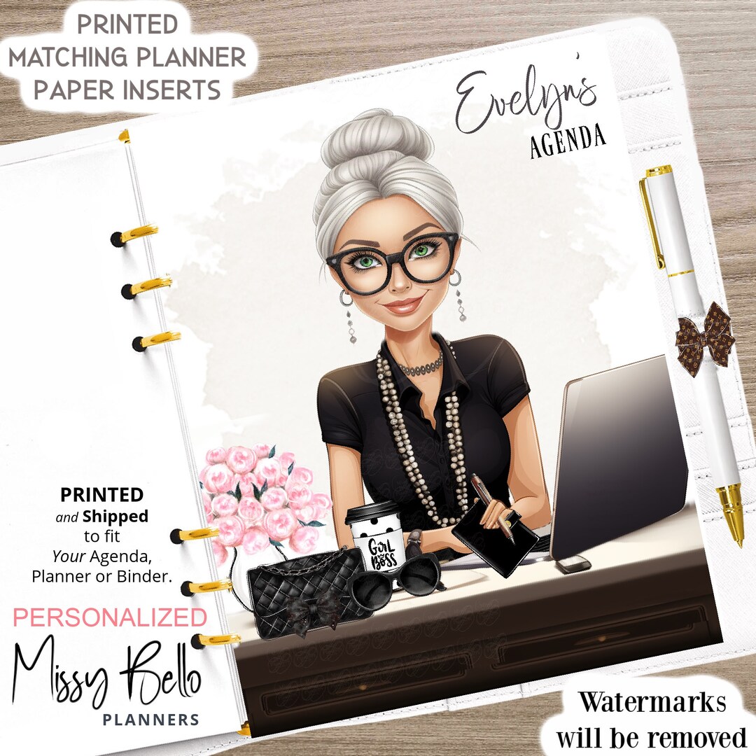 Personalized Planner Girl Boss Agenda Dashboard Insert or Cover Set for ...
