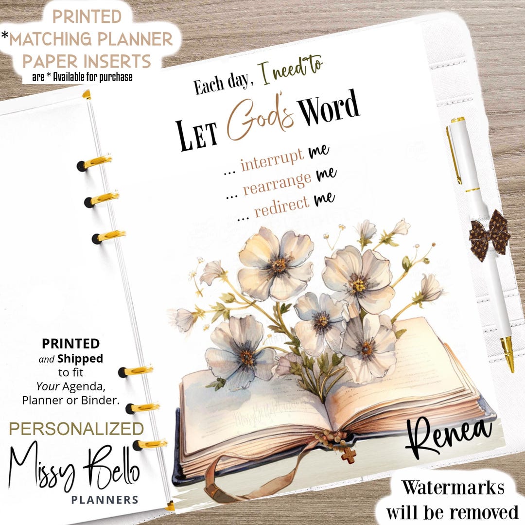 Bible Study, Faith in God Planner DASHBOARD INSERT 0R Cover Set, for ...