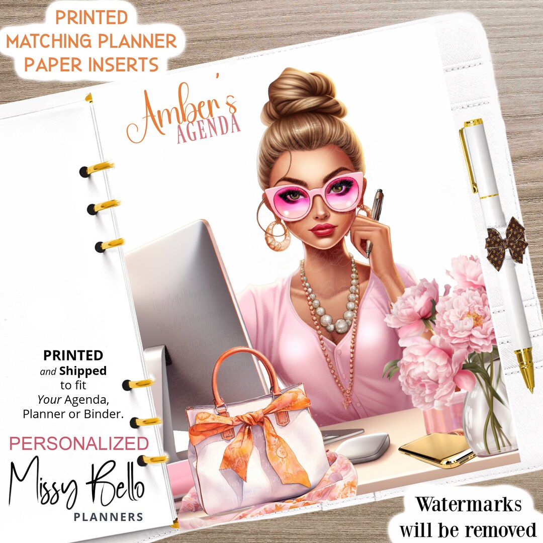 Personalized Planner Girl Boss Babe Agenda Dashboard or Cover Set for ...