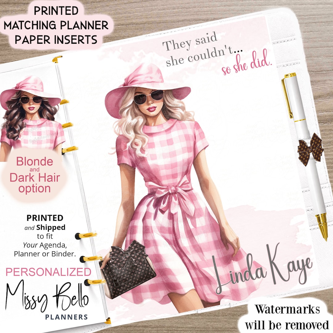 Personalized Pink Girl Boss Agenda Dashboard Insert or Cover Set for ...