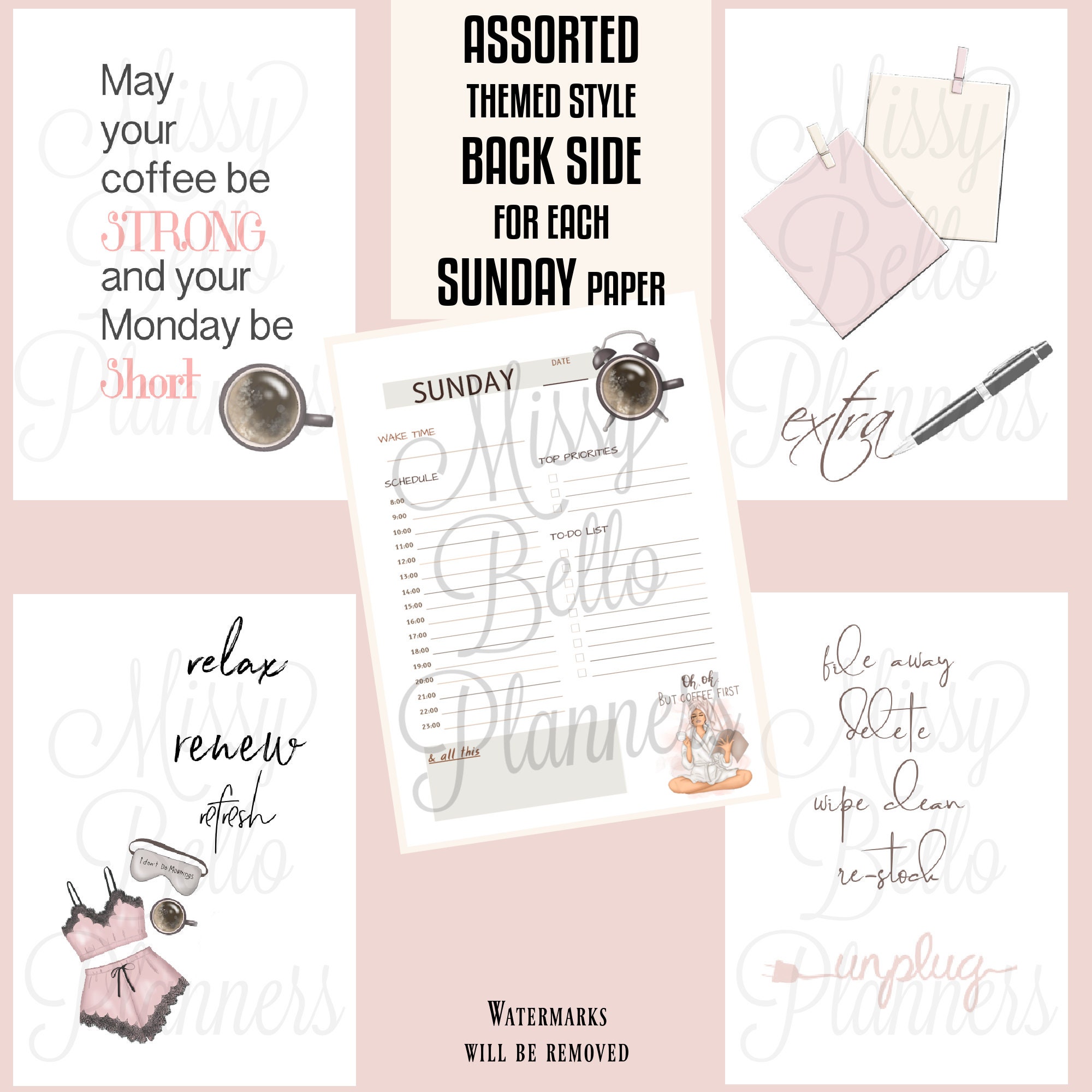 PRINTED Daily Schedule Planner Insert Pages for Your Planner - Etsy