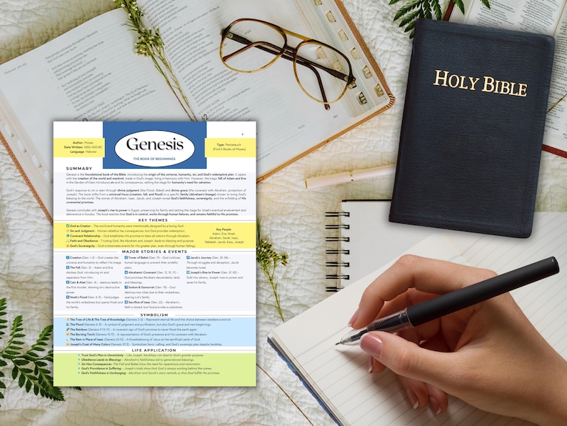 The Book of Genesis Made Simple Printable | Genesis Summary Sheet ...