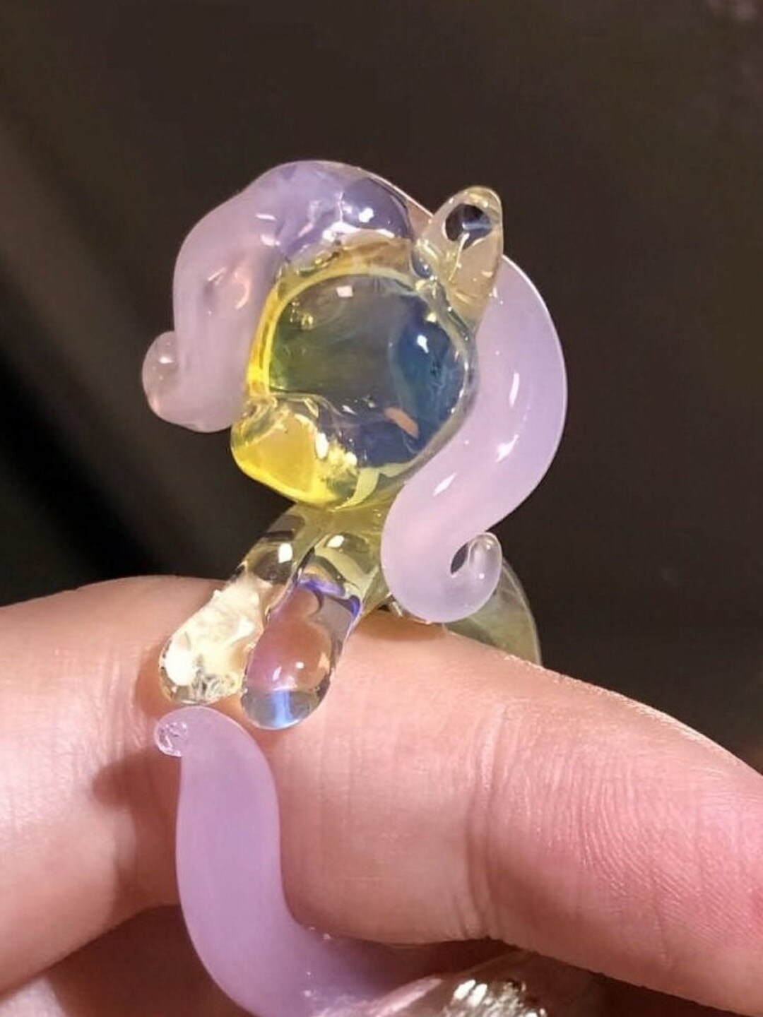 Handmade Glass Pony Ring or Pendant, Borosilicate Glass Art - Etsy
