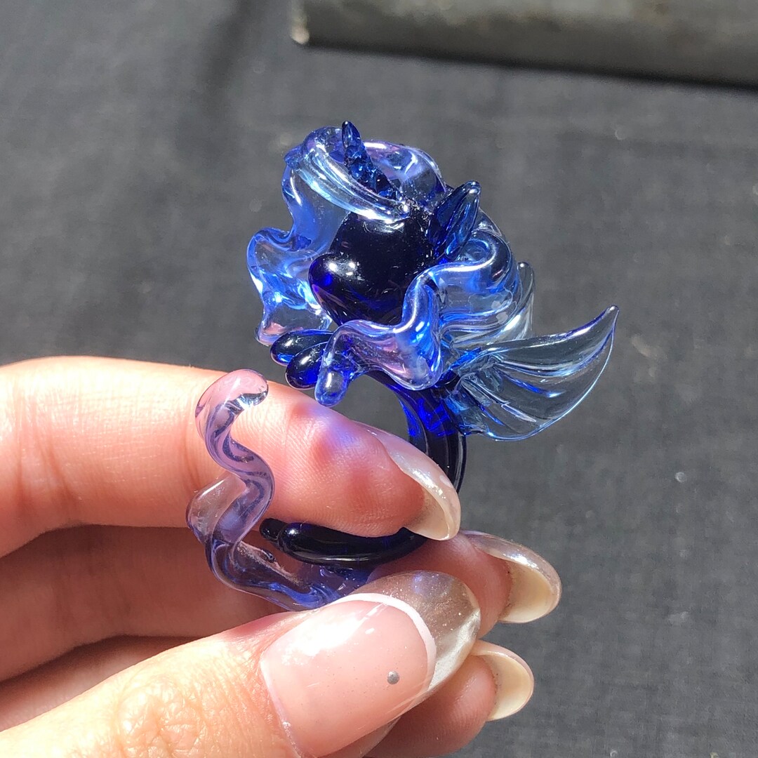 Handmade Blowing Glass Ring, Glass Art ''my Little Pony"ring(available ...