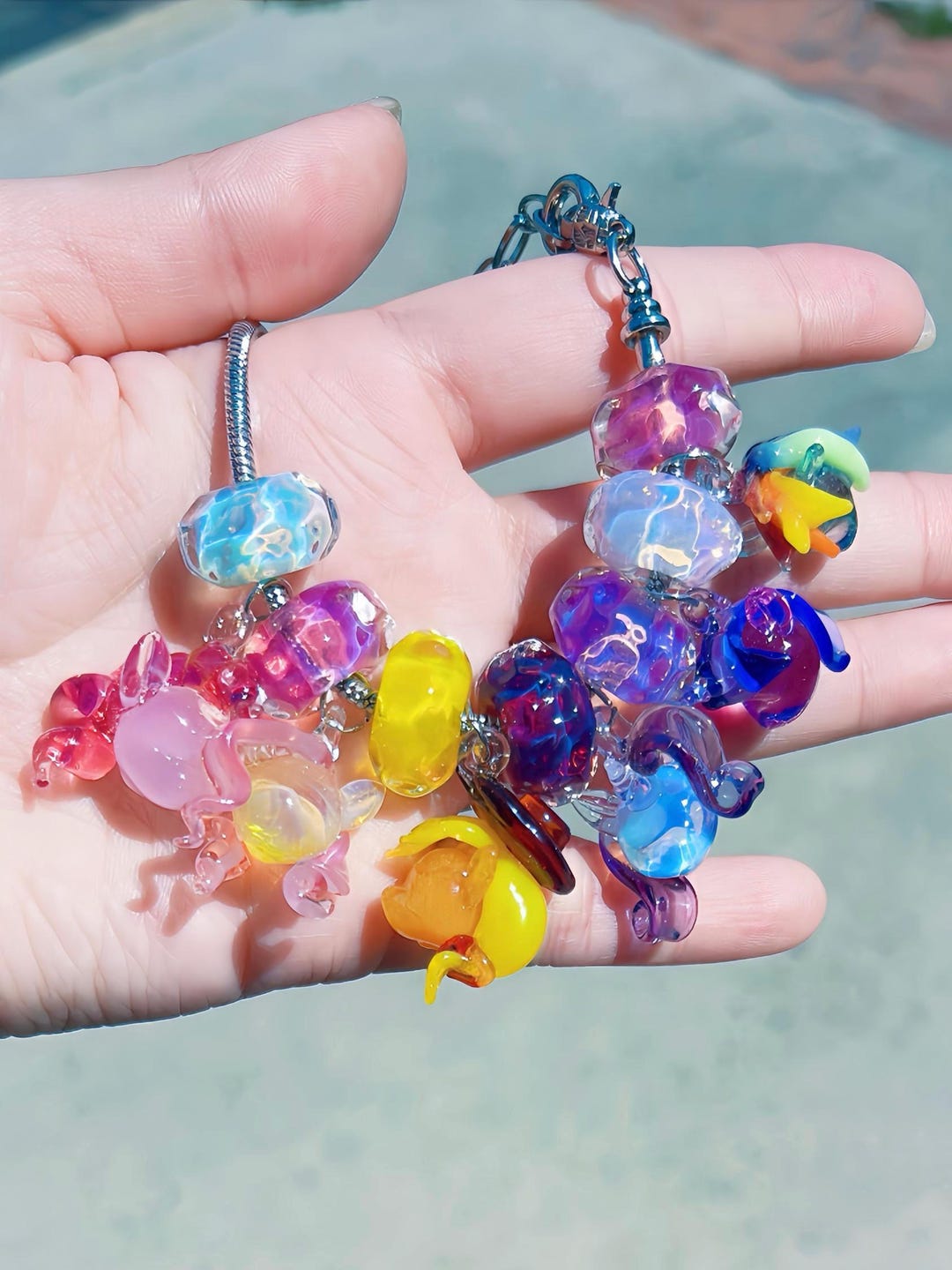 Handcrafted Glass "my Little Pony" Bracelet, Floating Charm Jewelry ...